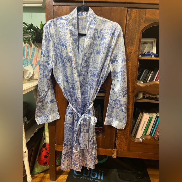 Adonna | Intimates & Sleepwear | Adonna Satin Robe Blue Belted Medium ...